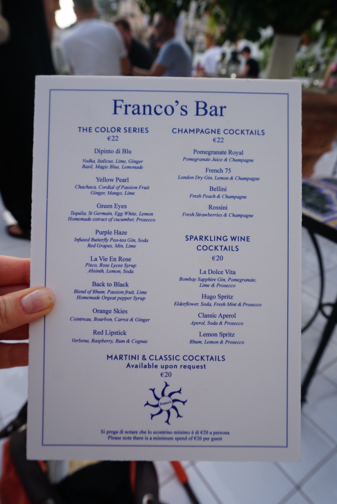 Positano Cocktail Bar: Franco’s – Wine Levine
